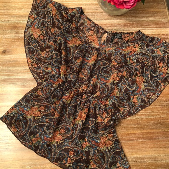 Fire Los Angeles | Tops | Fire Los Angeles Boho Style Sheer Top | Poshmark